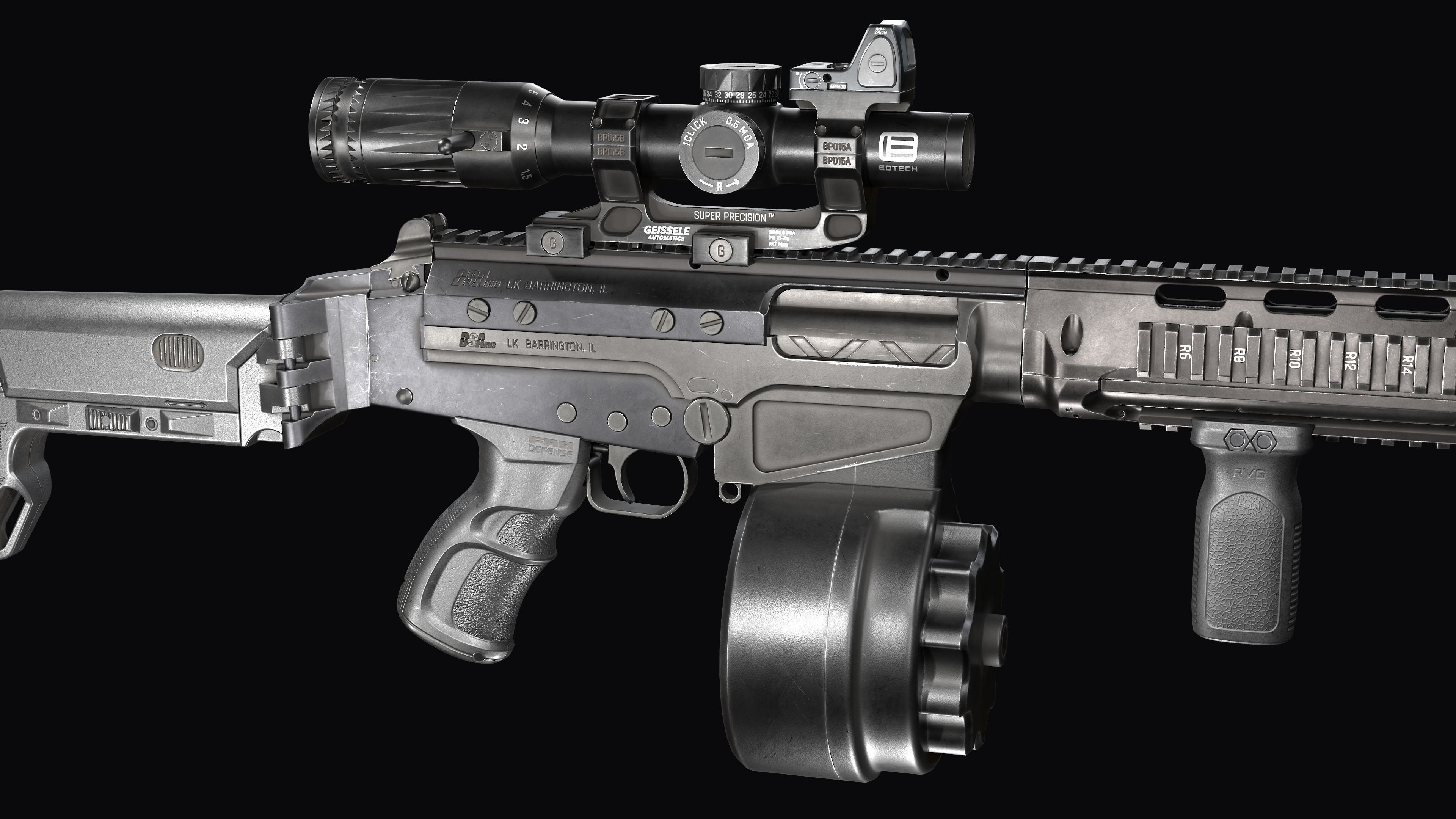 3D model Tactical modular assault rifle DS Arms SA 58 FAL VR / AR / low ...