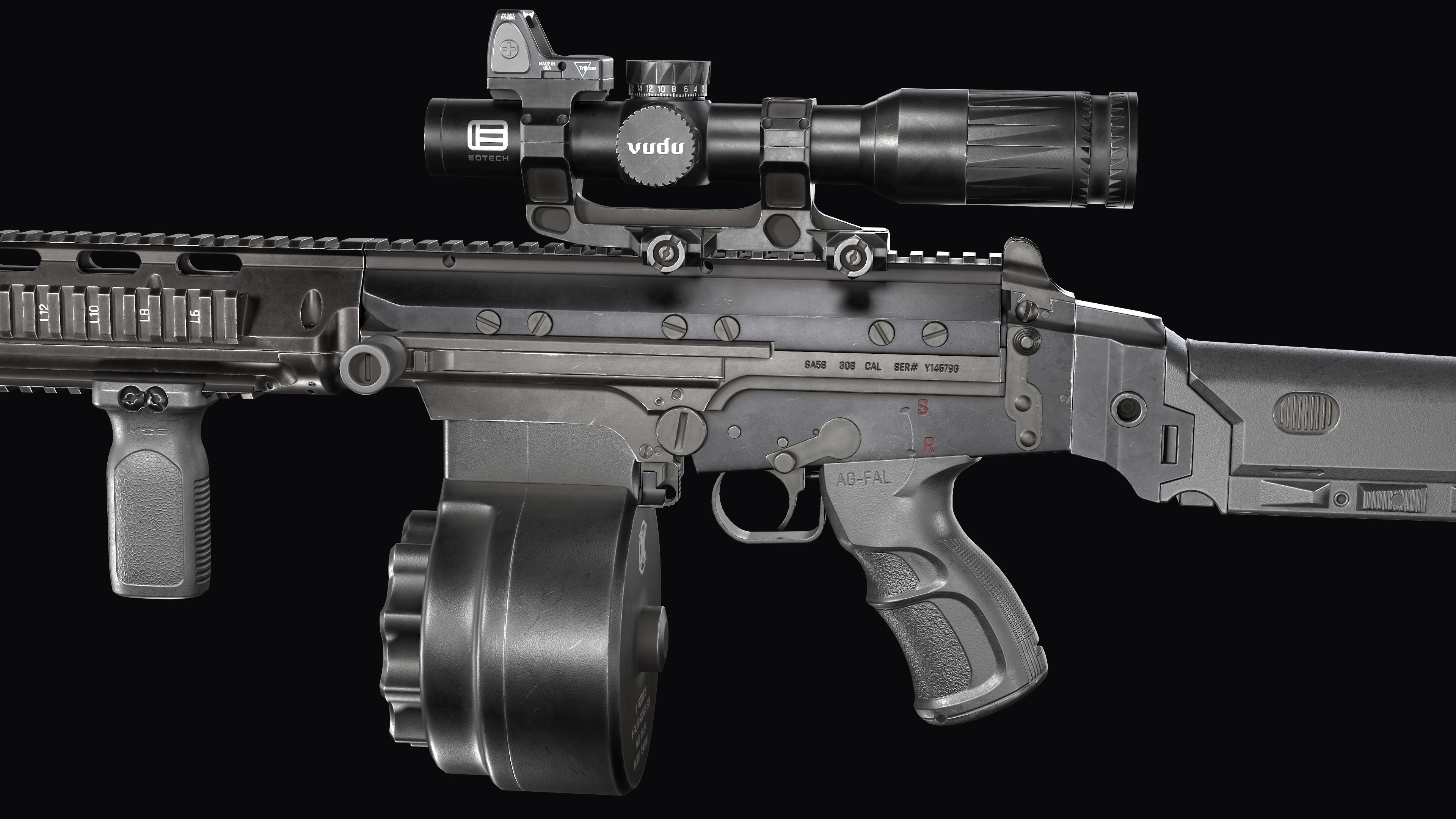 3D model Tactical modular assault rifle DS Arms SA 58 FAL VR / AR / low ...