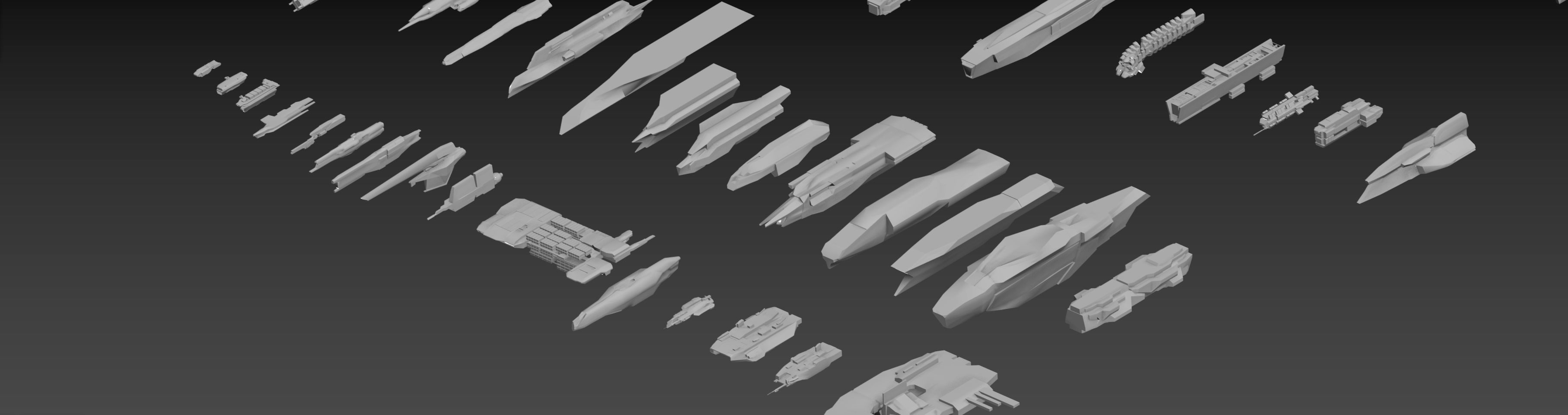 spaceships low-poly set 01 3D model | CGTrader