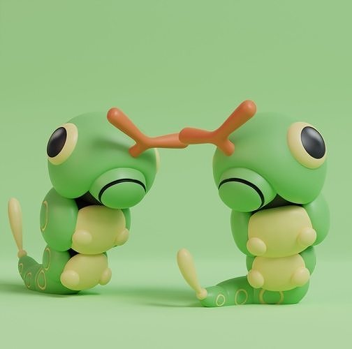 Pokemon - Caterpie with 2 poses 3D model 3D printable | CGTrader