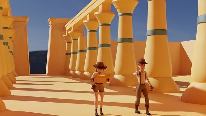 Treasure Hunters 3D model rigged | CGTrader