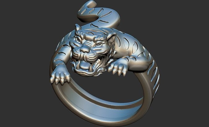 Tiger Ring 3D model 3D printable | CGTrader