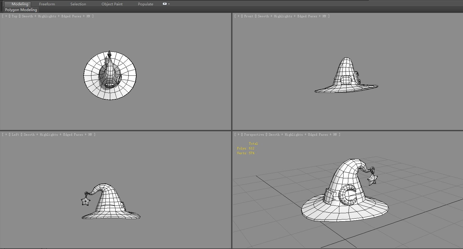 3D model Cartoon wizard hat VR / AR / low-poly | CGTrader