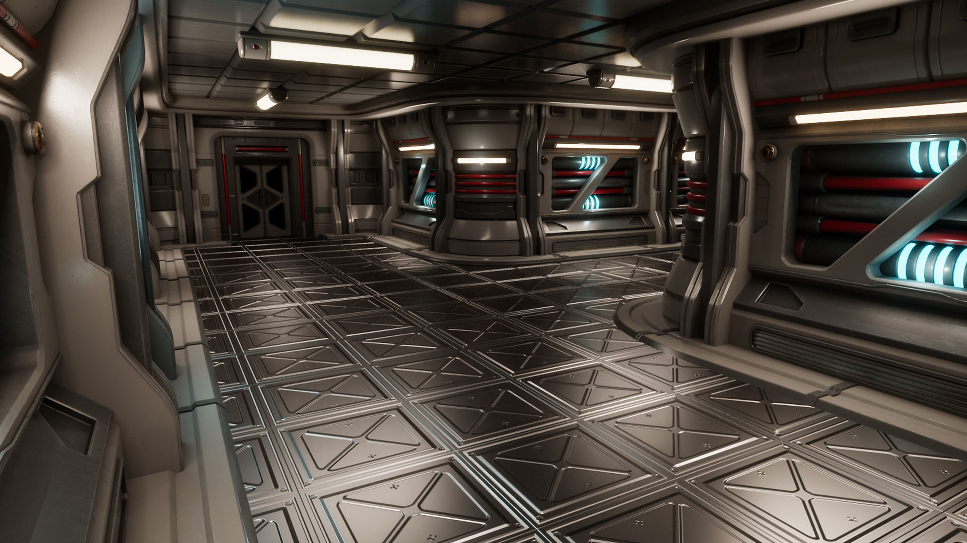 3D model Sci FI Hallway Asset Pack VR / AR / low-poly | CGTrader