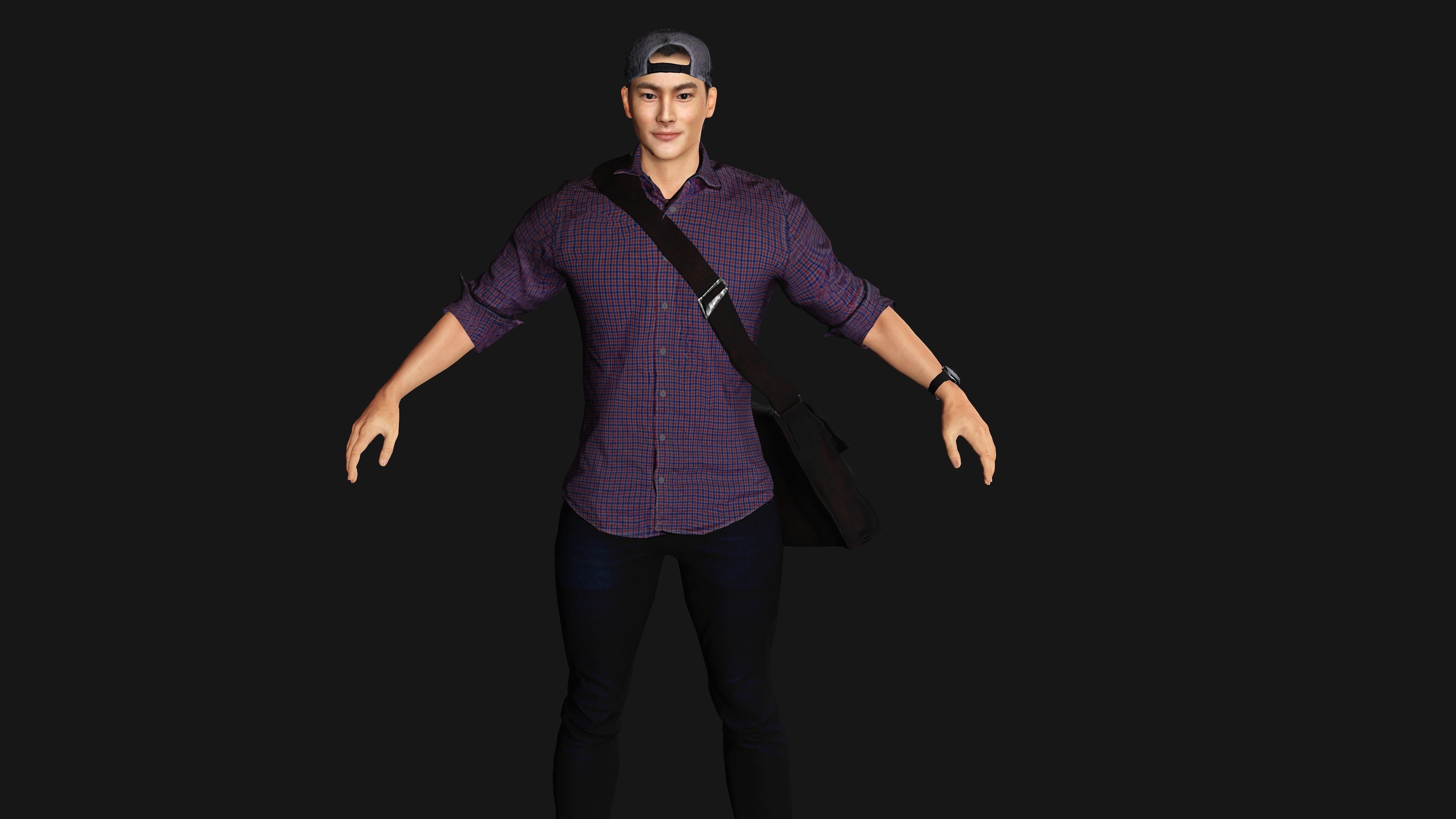 3D model AAA 3D REALISTIC HUMAN MALE CHARACTER - ASIAN KOREAN MAN 02 VR ...
