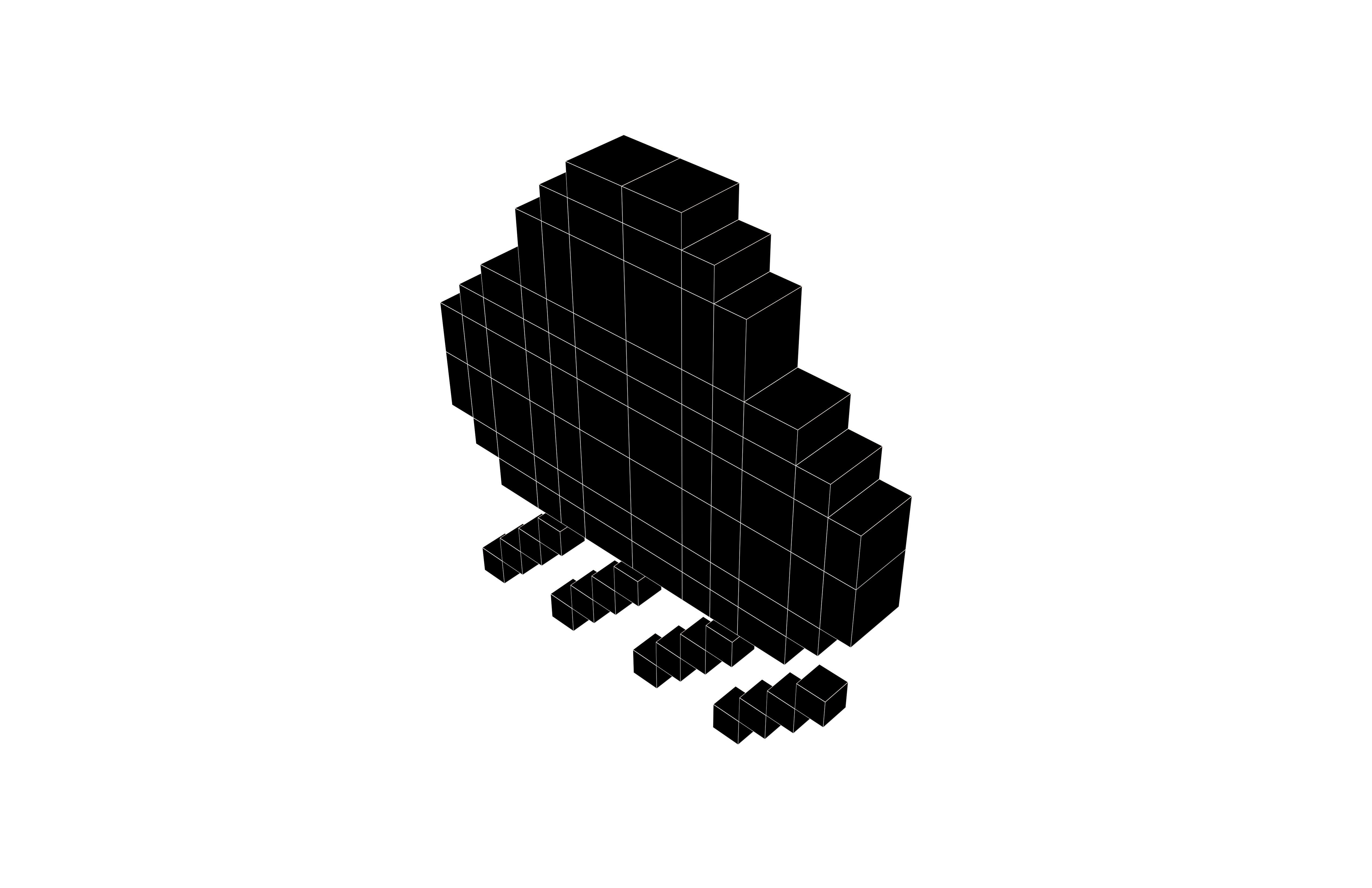 3D model Pixel Cloud With Rain V1 001 VR / AR / low-poly | CGTrader
