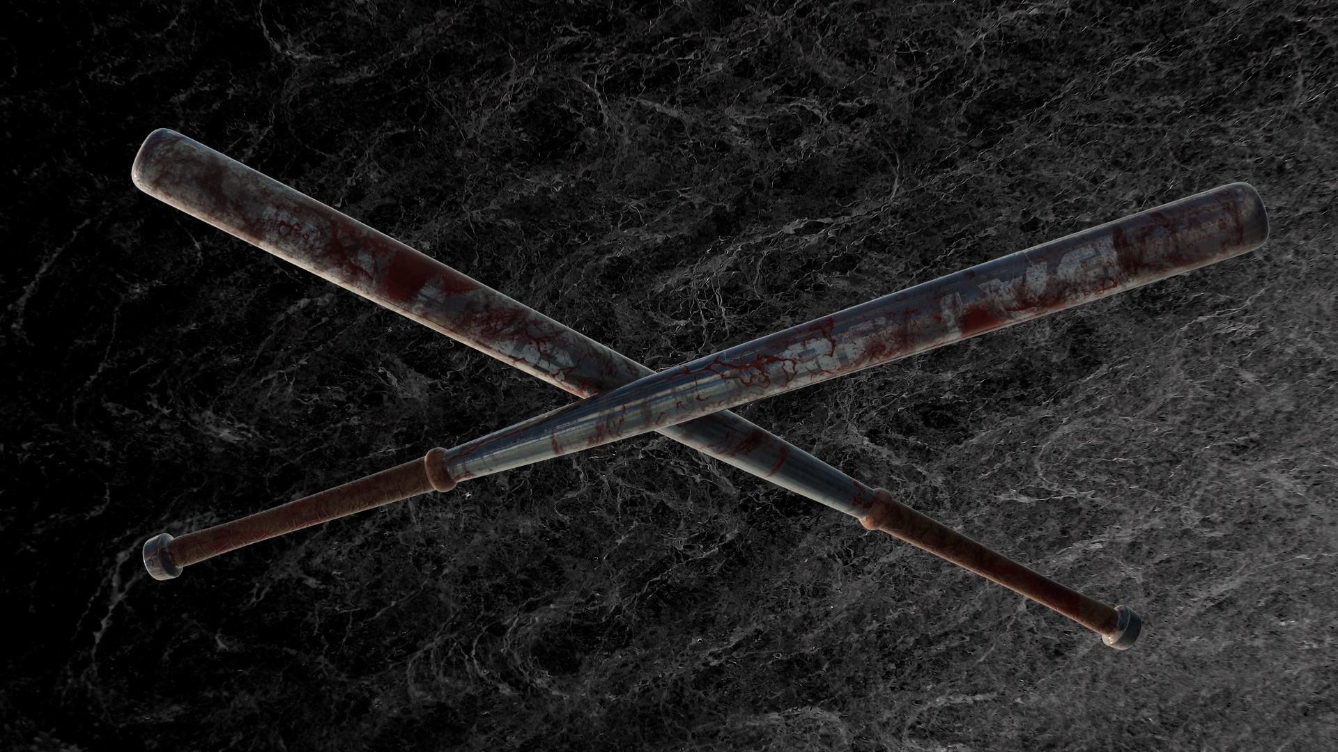 3D model POST APOCALYPTIC MELEE WEAPON NAILED STEEL BAT BLOOD STAINED ...