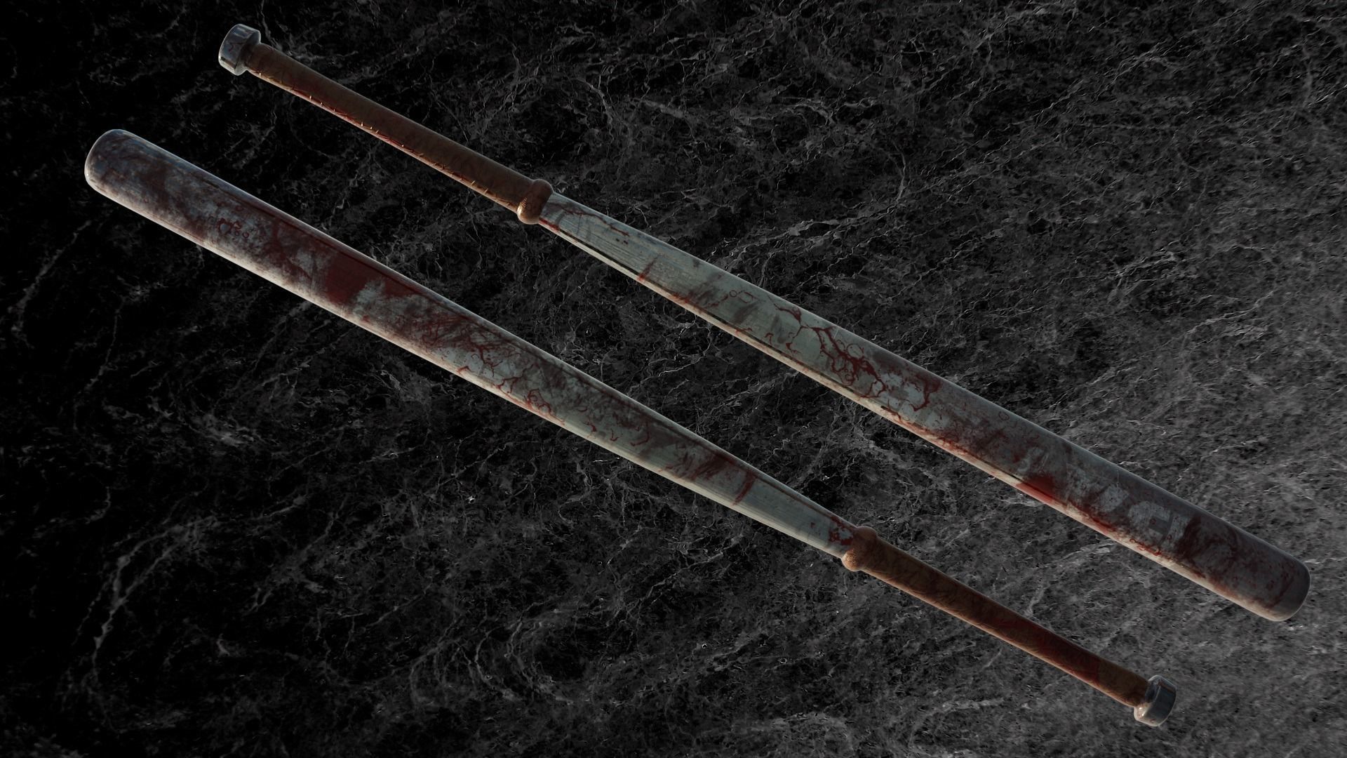 3D model POST APOCALYPTIC MELEE WEAPON NAILED STEEL BAT BLOOD STAINED ...