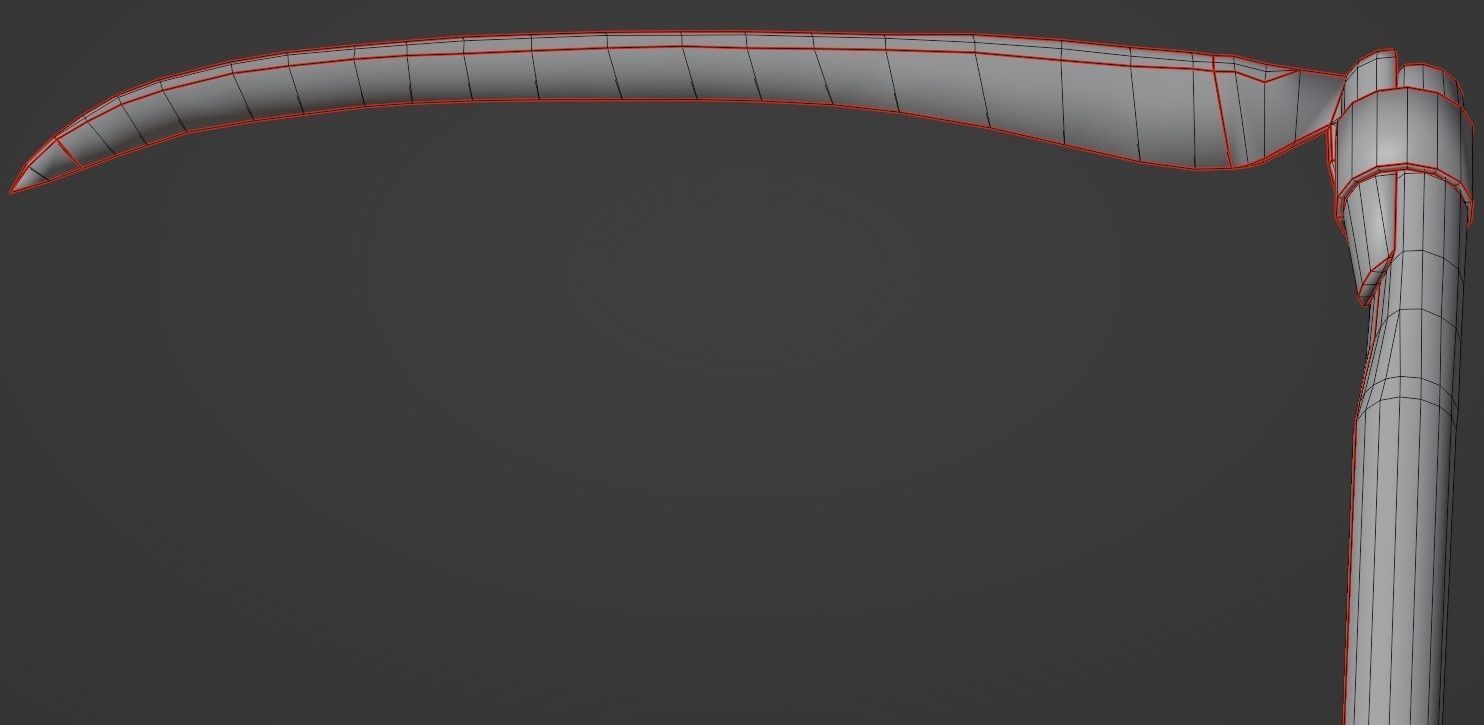 3D model Scythe ancient LOW-POLY 3D model game ready VR / AR / low-poly ...