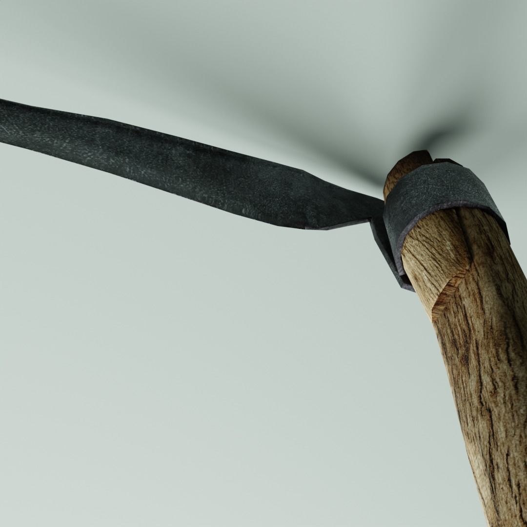 3D model Scythe ancient LOW-POLY 3D model game ready VR / AR / low-poly ...