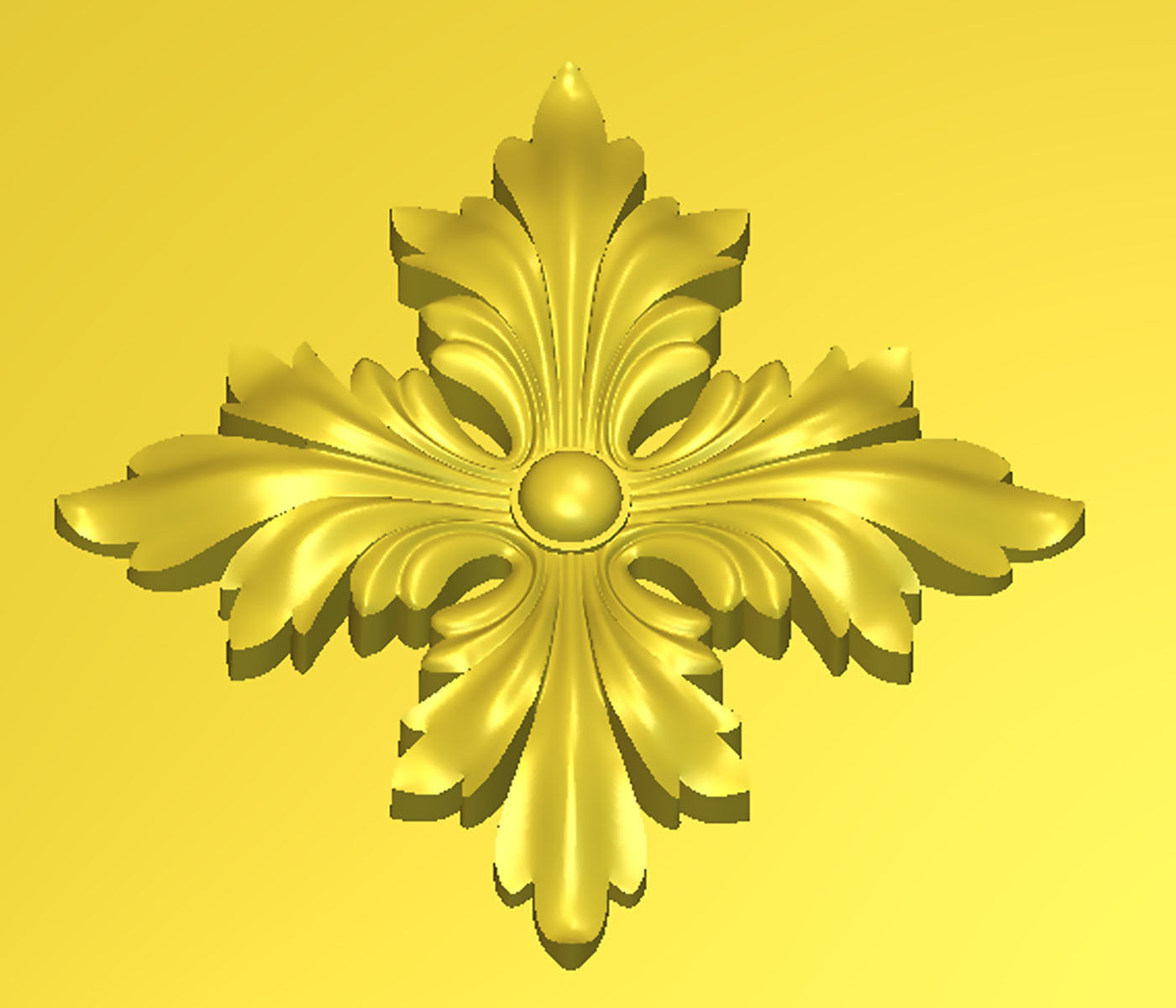 Rozetka06 ornate gold cross 3D model | CGTrader