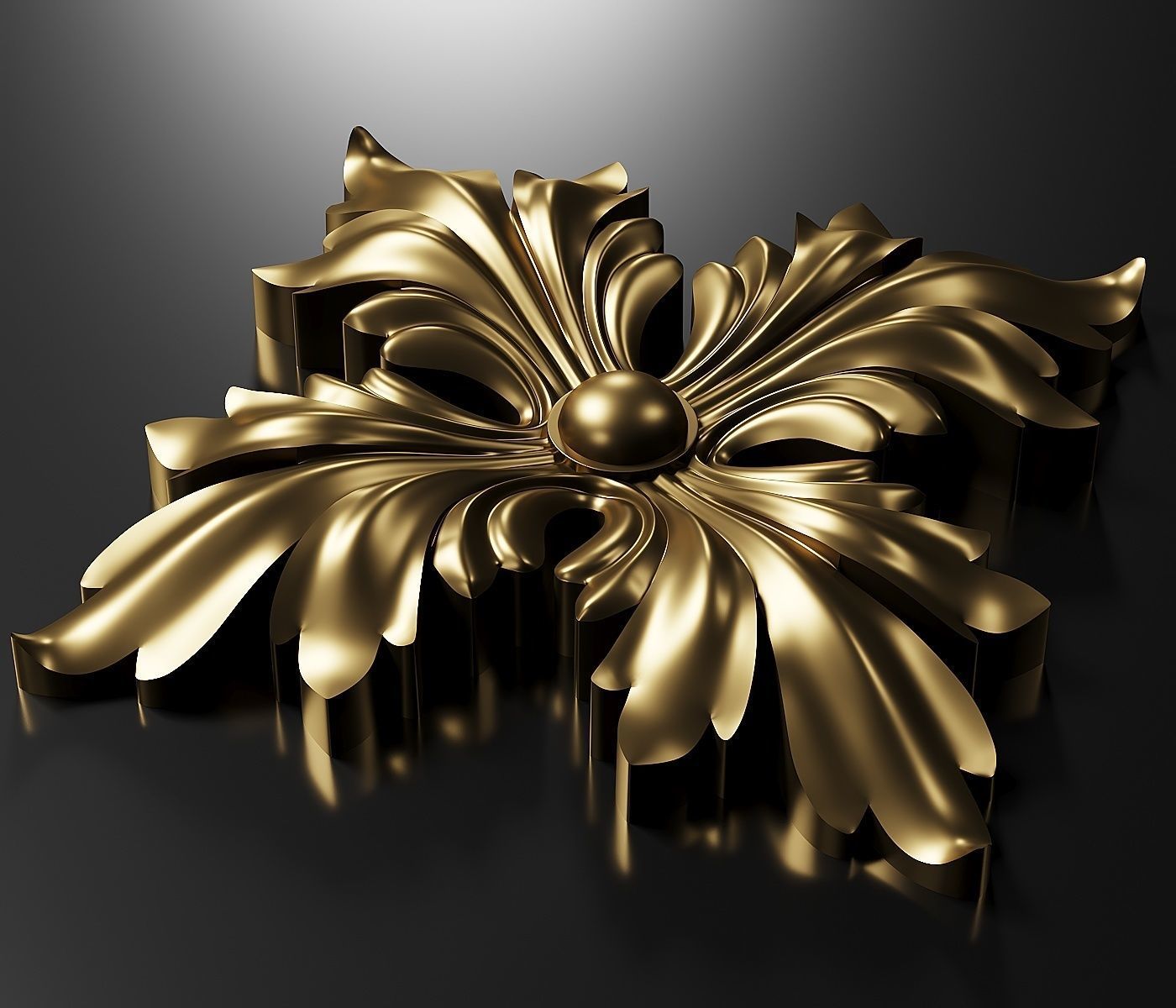 Rozetka06 ornate gold cross 3D model | CGTrader