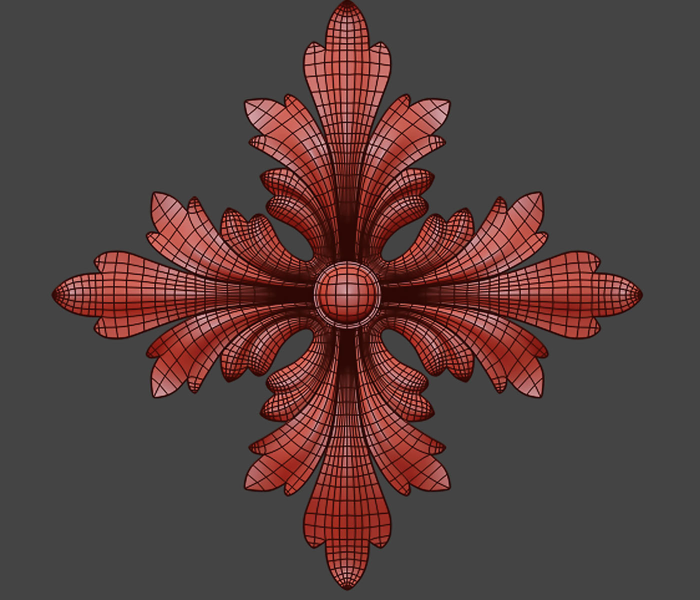 Rozetka06 ornate gold cross 3D model | CGTrader