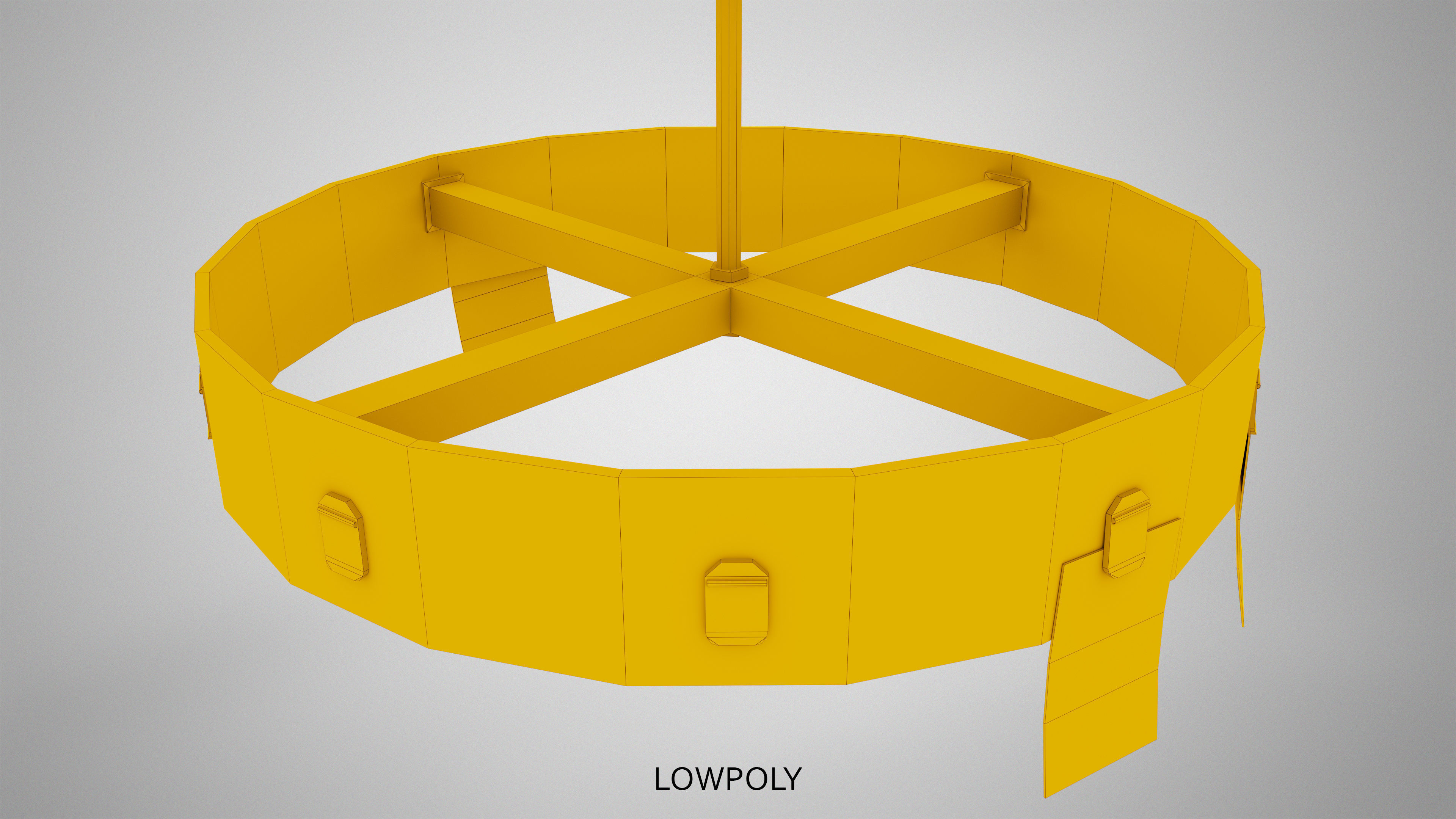 3D model Retro Cafe Ticket Holder - Old Diner Order Wheel Gameready VR ...