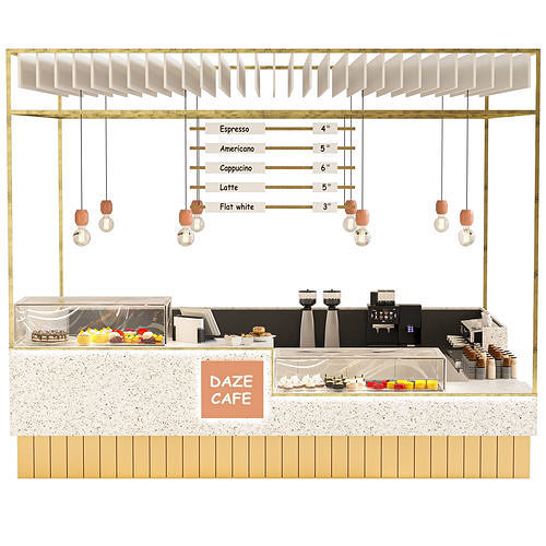 Cafe design in eco style 3D model | CGTrader