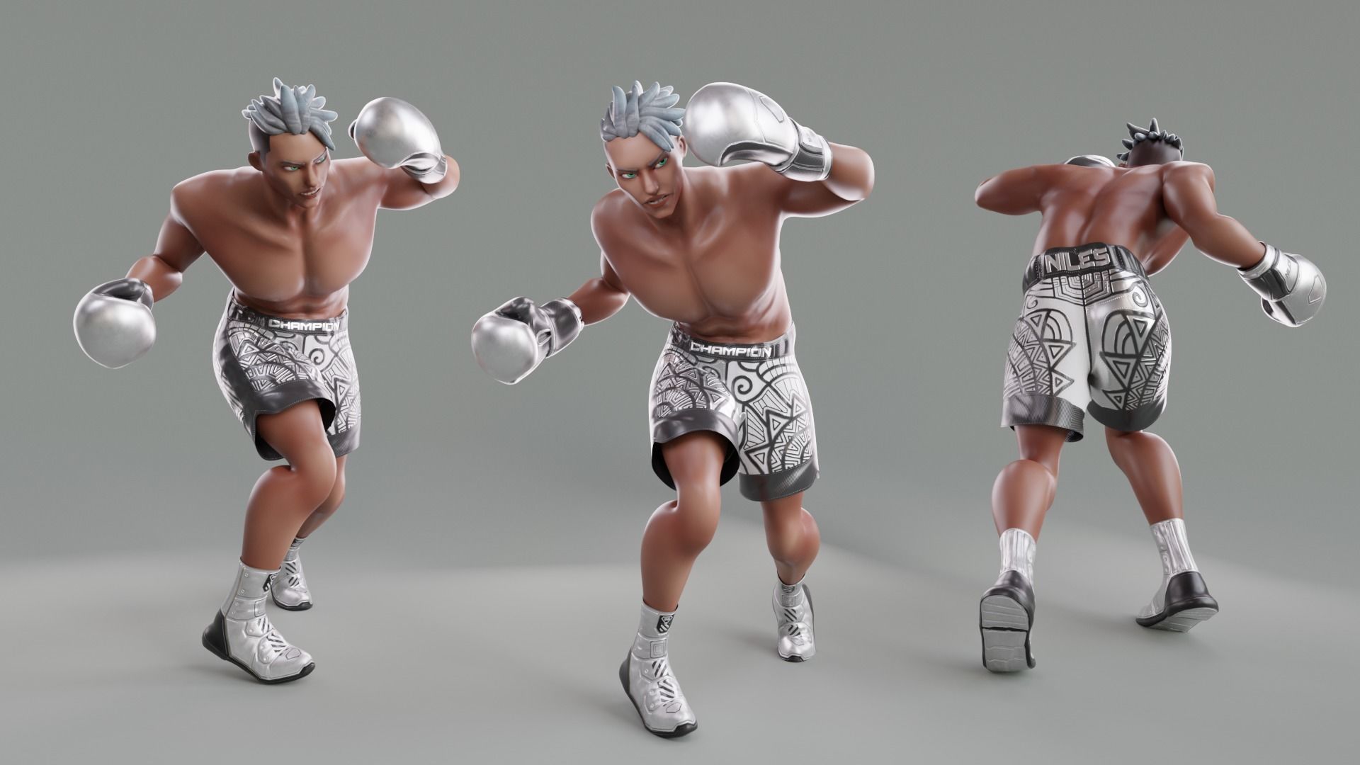 3D model Low Poly Boxer - MMA Fighter - Niles VR / AR / low-poly | CGTrader