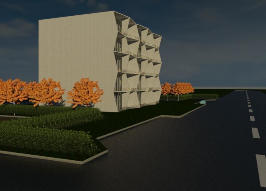 Unique Square Facade 3D model animated | CGTrader