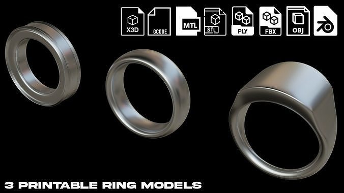 3 Printable Ring models 3D model 3D printable | CGTrader
