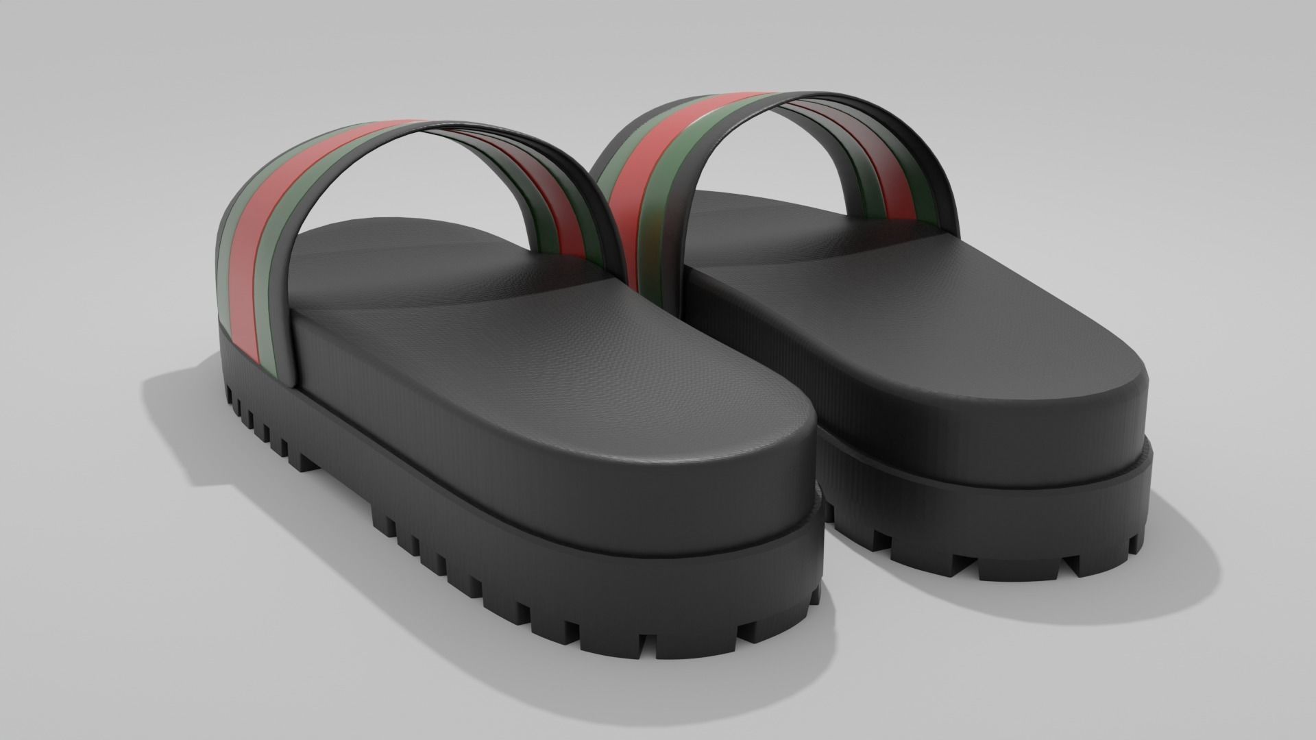 Slide Sandal 3d model 3D model rigged | CGTrader