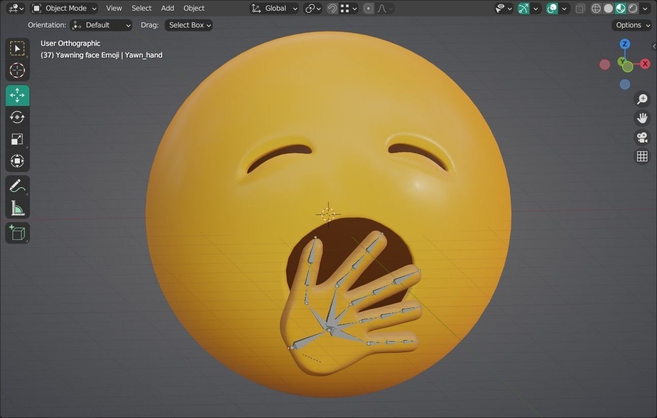 3D model Yawning face Animated Emoji VR / AR / low-poly | CGTrader