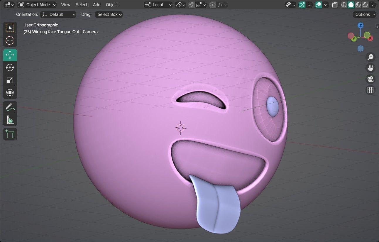 3D model Winking face Tongue Out Animated Emoji VR / AR / low-poly ...
