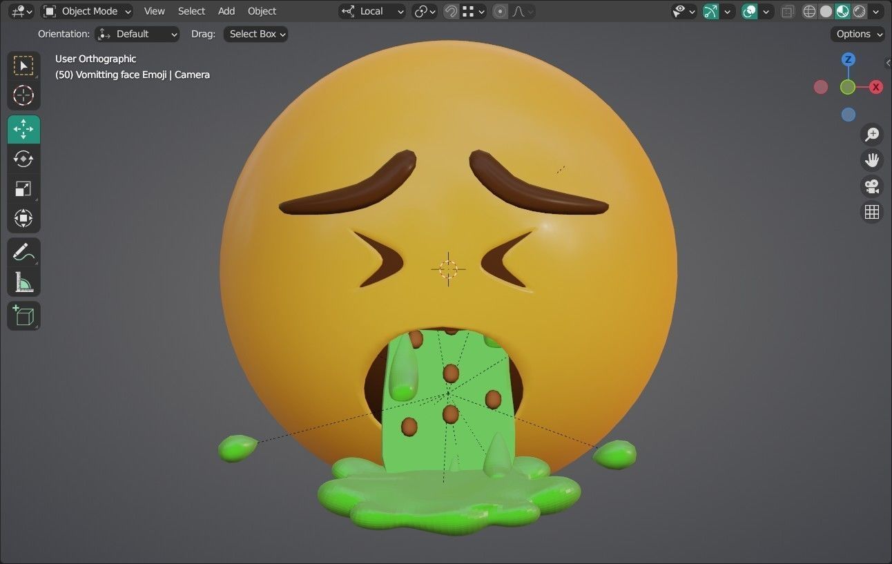 3D model Vomiting face Animated Emoji VR / AR / low-poly | CGTrader