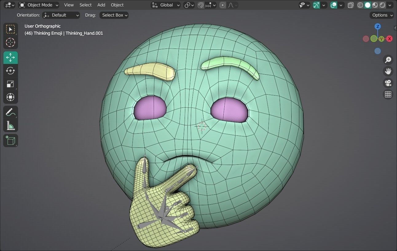 3D model Thinking face Animated Emoji VR / AR / low-poly | CGTrader