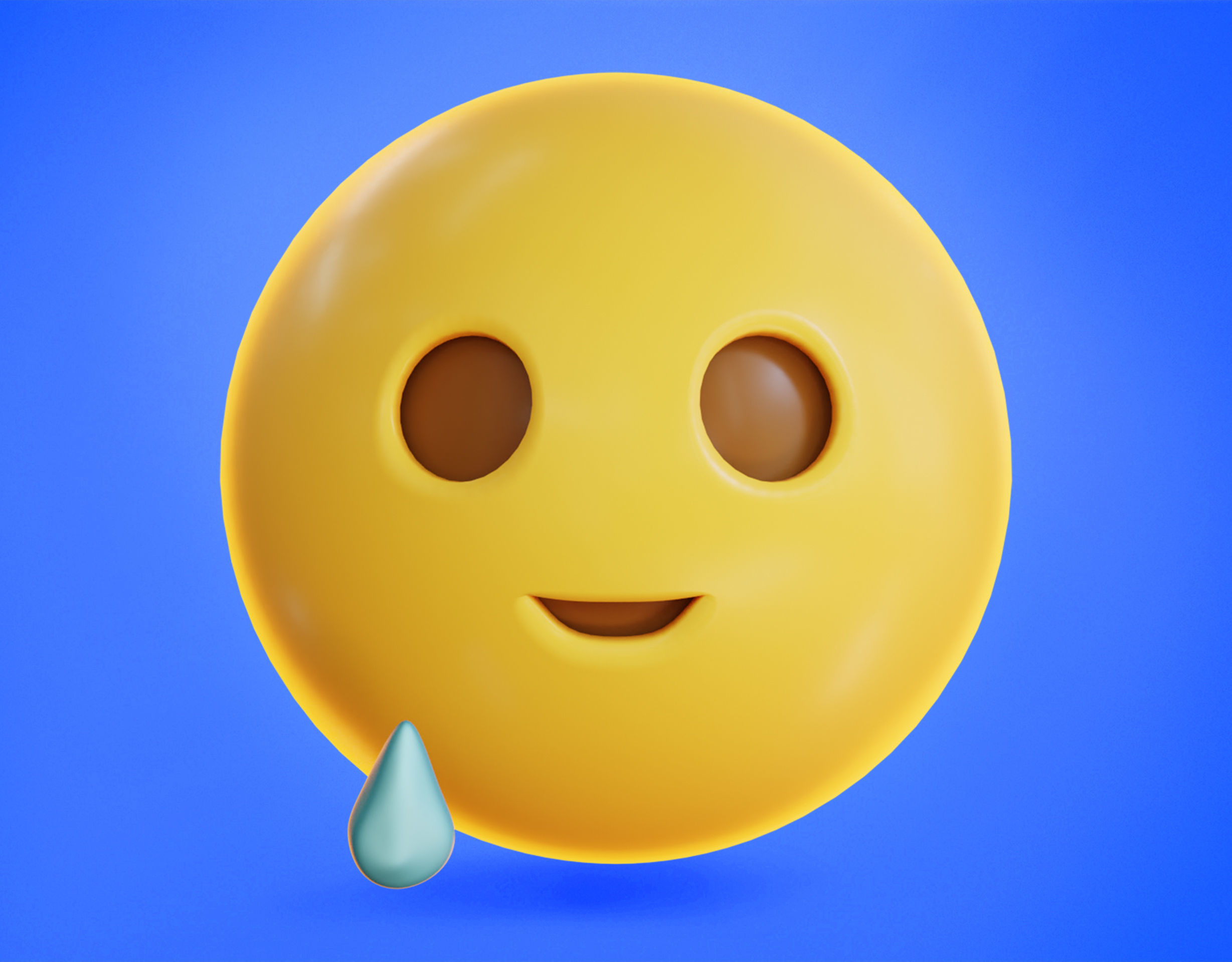 3D model Smiling face with Tear Animated Emoji VR / AR / low-poly ...