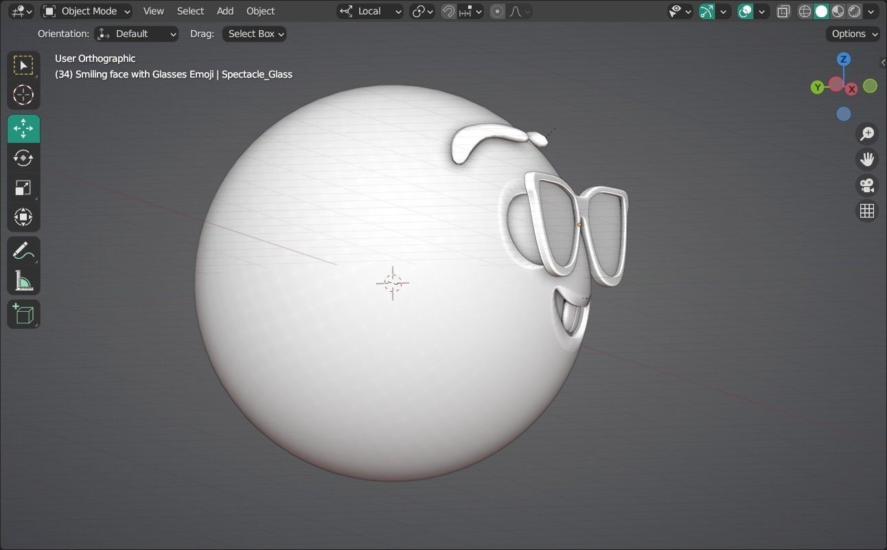 3D model Smiling face with Glasses Animated Emoji VR / AR / low-poly ...