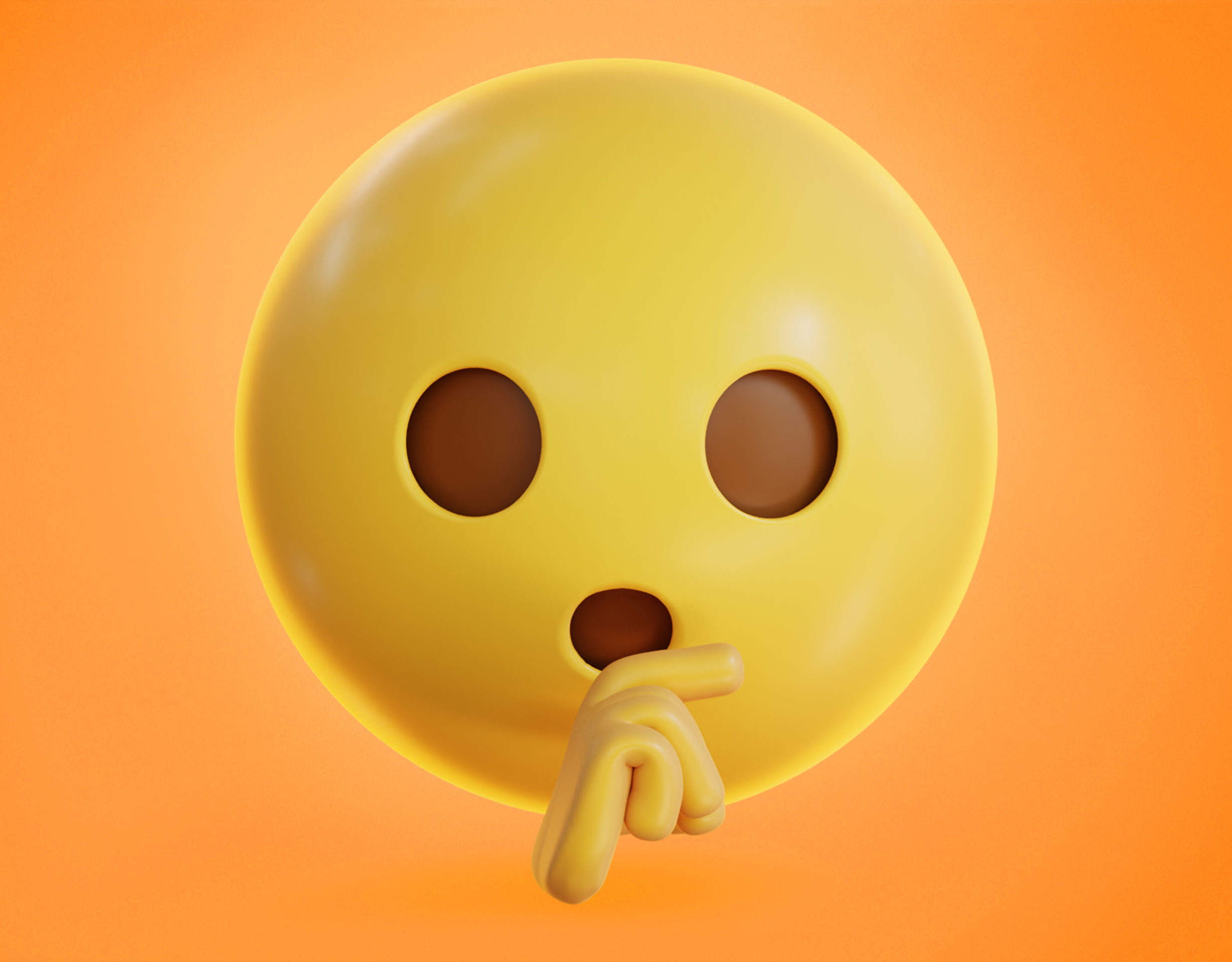 3D model Shushing face Animated Emoji VR / AR / low-poly | CGTrader