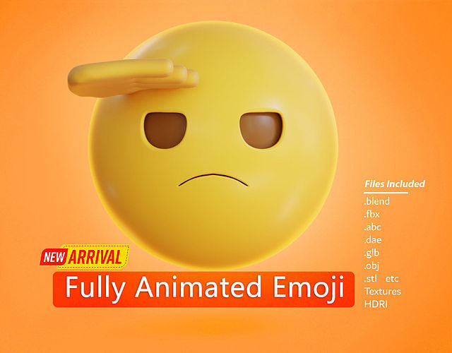 3D model Saluting face Animated Emoji VR / AR / low-poly | CGTrader