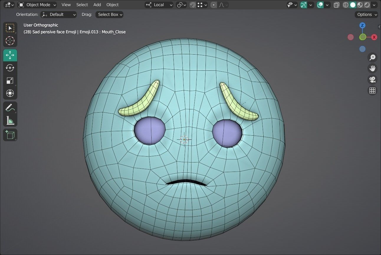 3D model Sad pensive face Animated Emoji VR / AR / low-poly | CGTrader