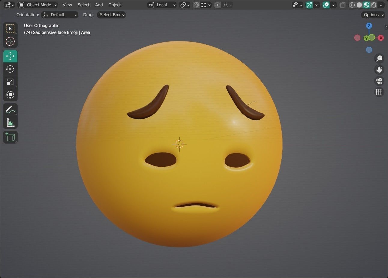 3D model Sad pensive face Animated Emoji VR / AR / low-poly | CGTrader
