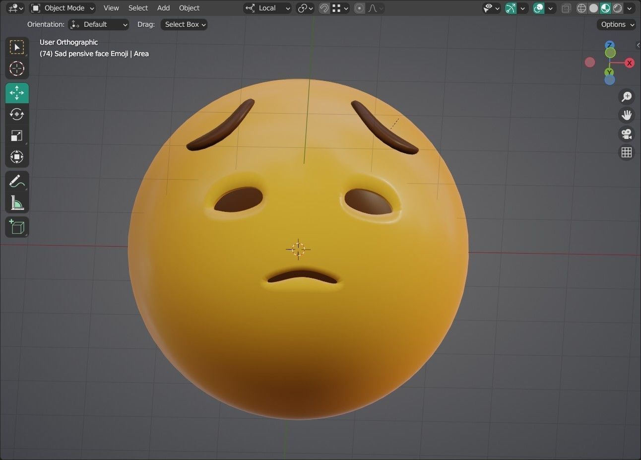 3D model Sad pensive face Animated Emoji VR / AR / low-poly | CGTrader