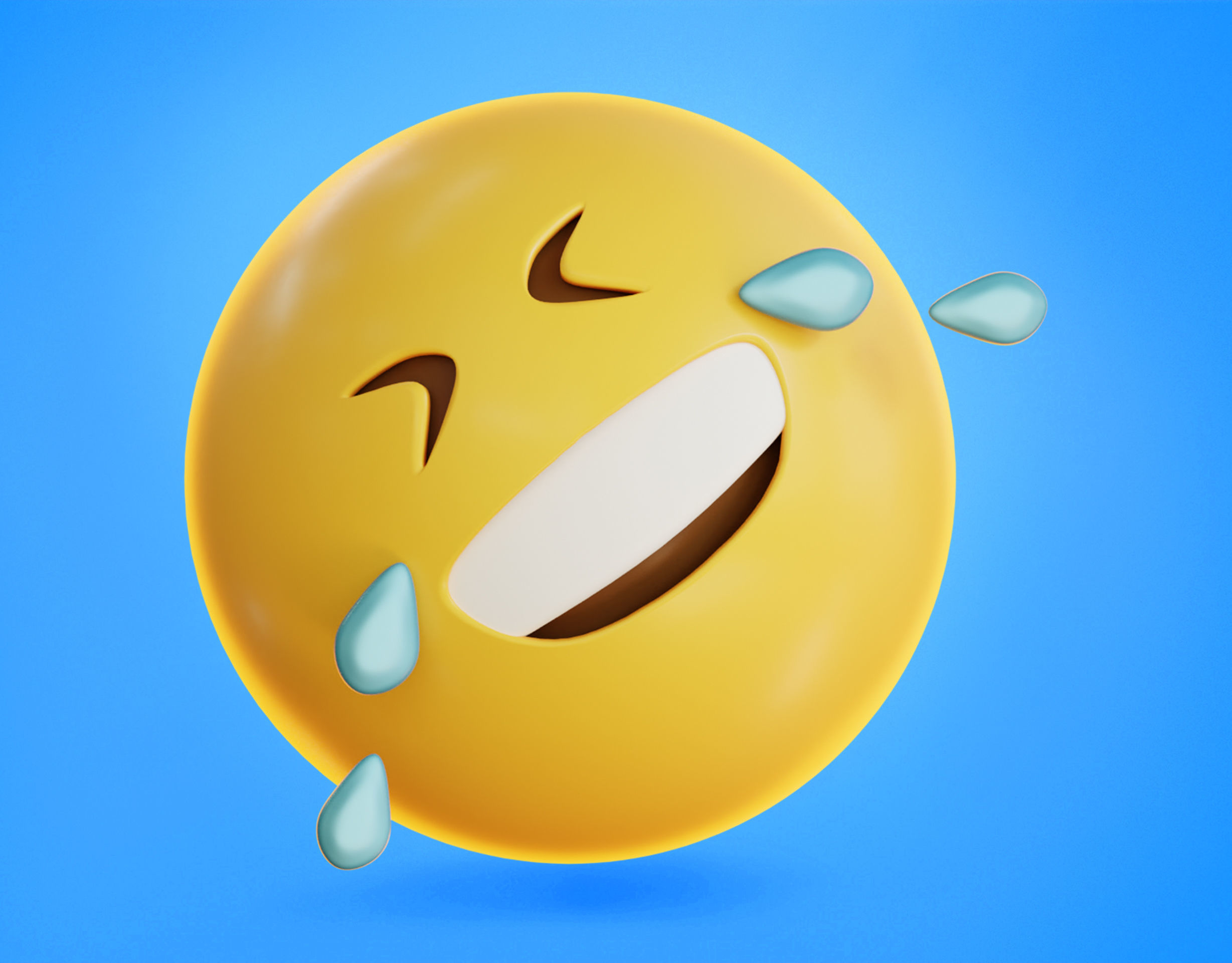 3D model Rolling on the floor laughing face Animated Emoji VR / AR ...