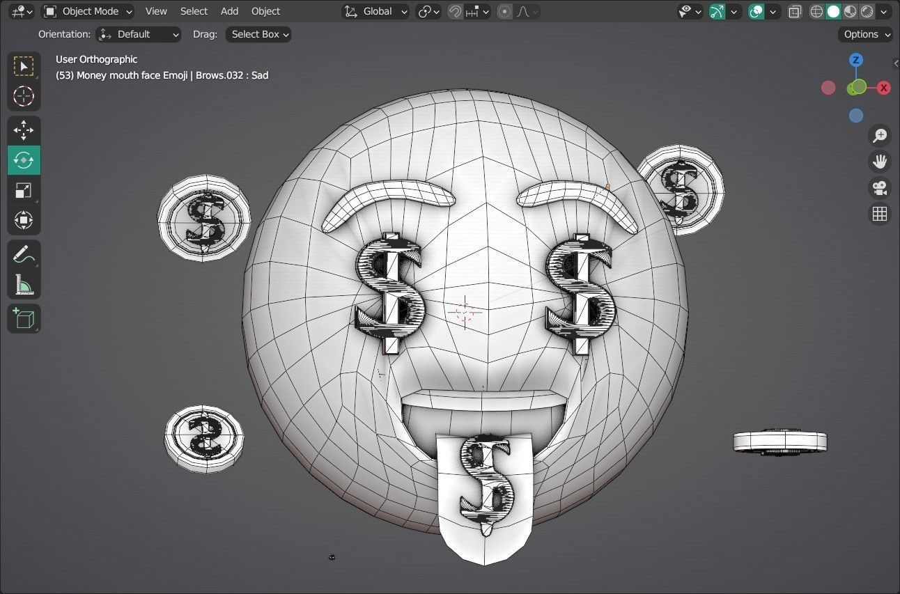 3D model Money mouth face Animated Emoji VR / AR / low-poly | CGTrader