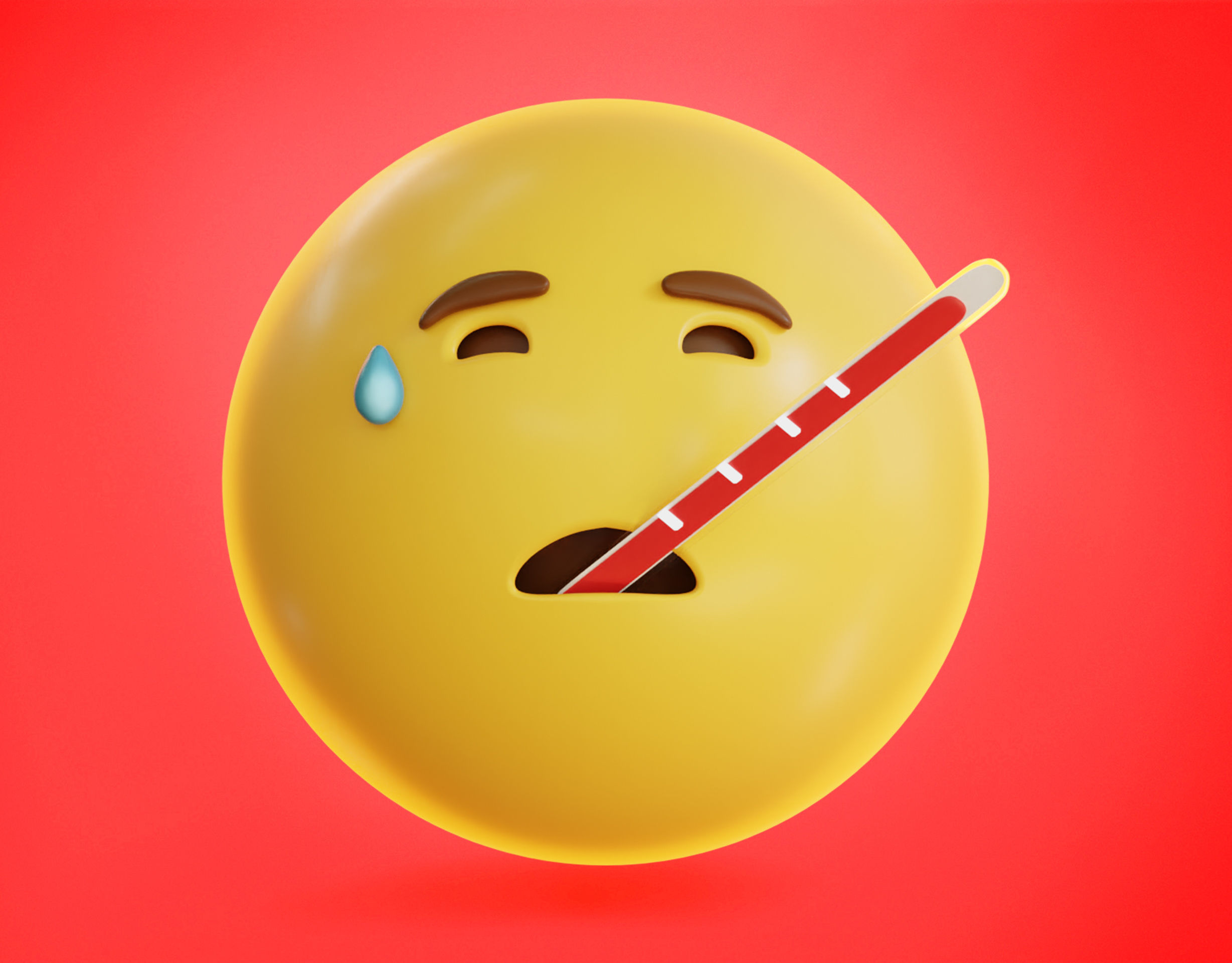 3D model Face with thermometer Animated Emoji VR / AR / low-poly | CGTrader