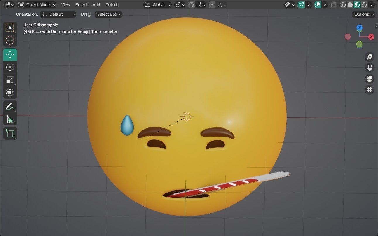 3D model Face with thermometer Animated Emoji VR / AR / low-poly | CGTrader