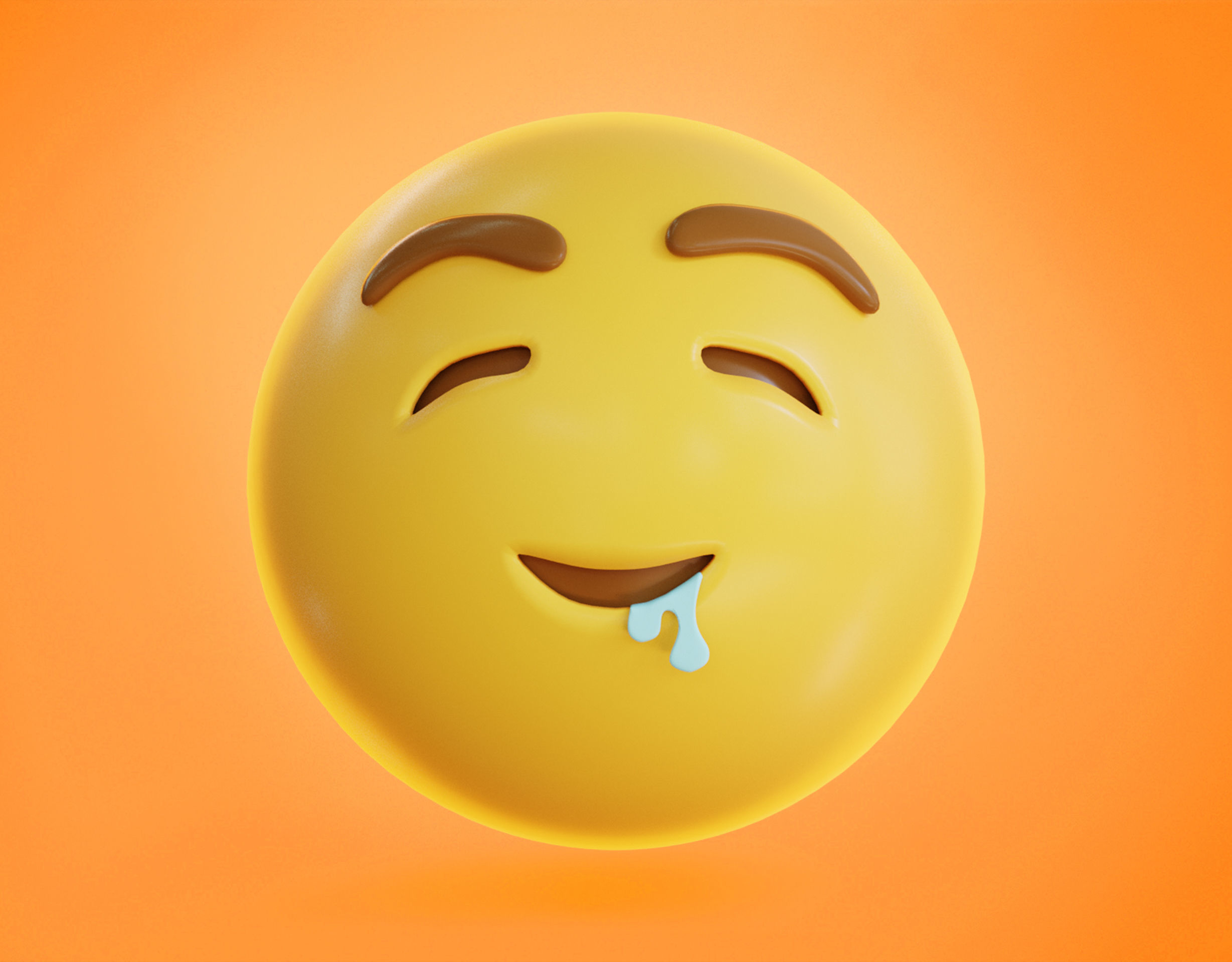 3d Model Drooling Face Animated Emoji Vr Ar Low Poly Cgtrader