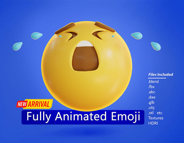 3D model Distraught wail face Animated Emoji VR / AR / low-poly | CGTrader