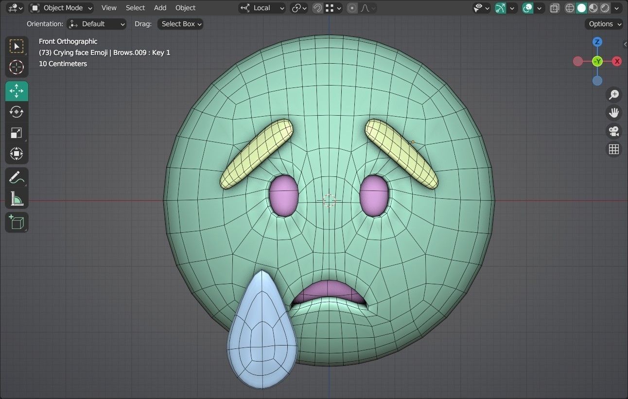 3D model Crying face Animated Emoji VR / AR / low-poly | CGTrader