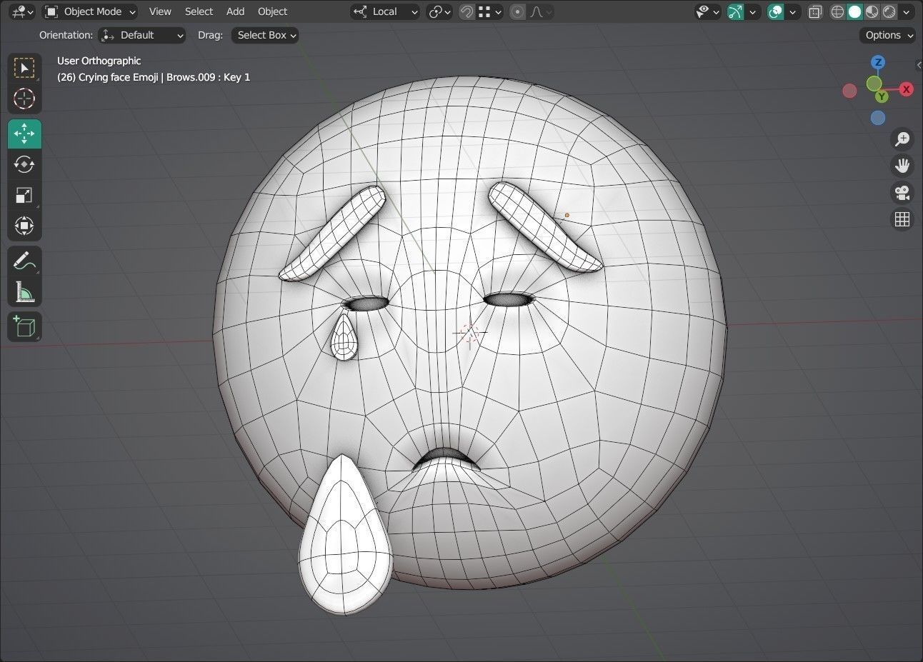 3D model Crying face Animated Emoji VR / AR / low-poly | CGTrader