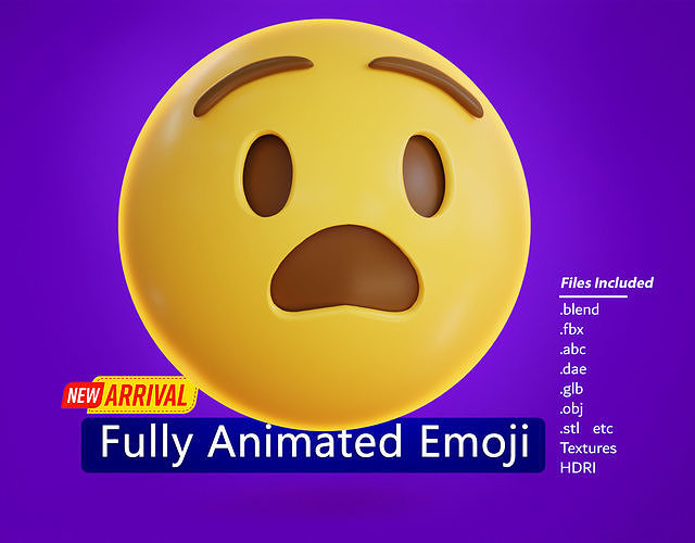 3D model Anguished face Animated Emoji VR / AR / low-poly | CGTrader