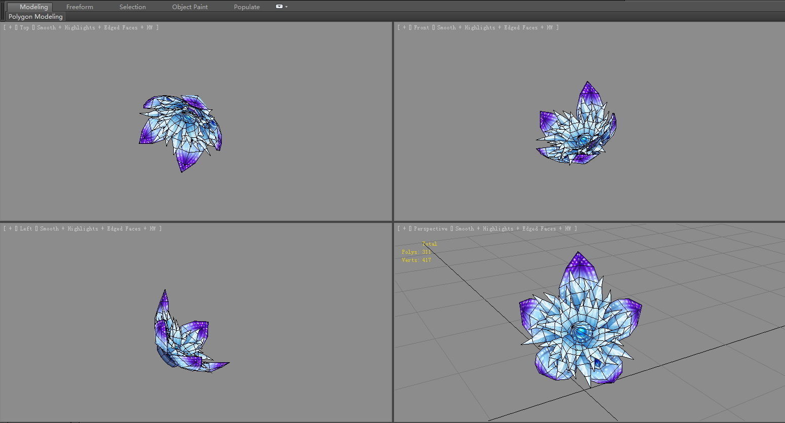 3D model Purple flower - head decoration VR / AR / low-poly | CGTrader