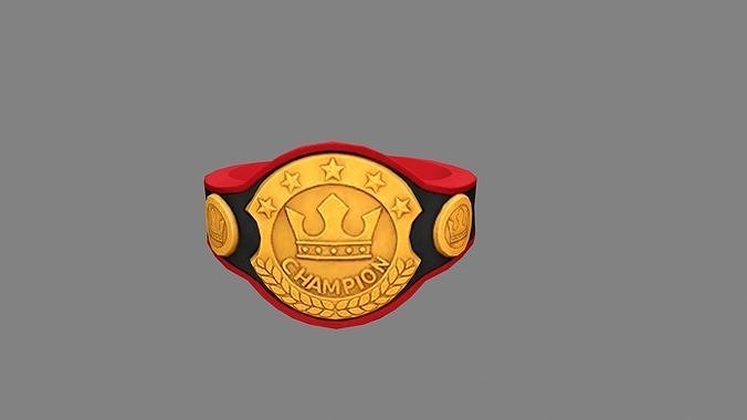 3D model Cartoon champion belt - Boxing match gold medalist VR / AR ...