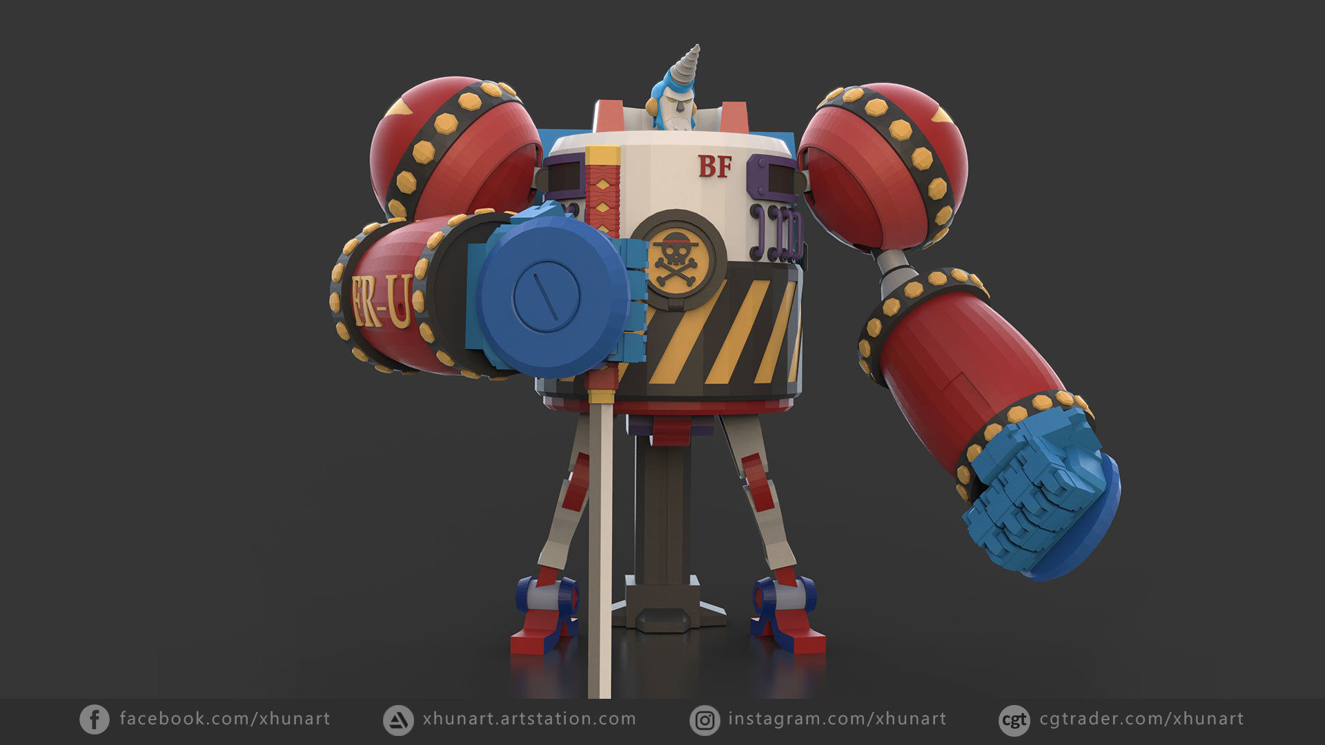 General Franky One Piece STL 3D model 3D printable | CGTrader