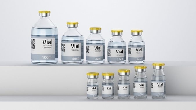 Vials molded glass industry standard DIN ISO 8362-4 in 10 sizes 3D ...