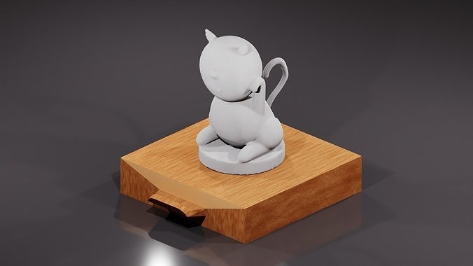 the little cat on a box 3D model 3D printable | CGTrader