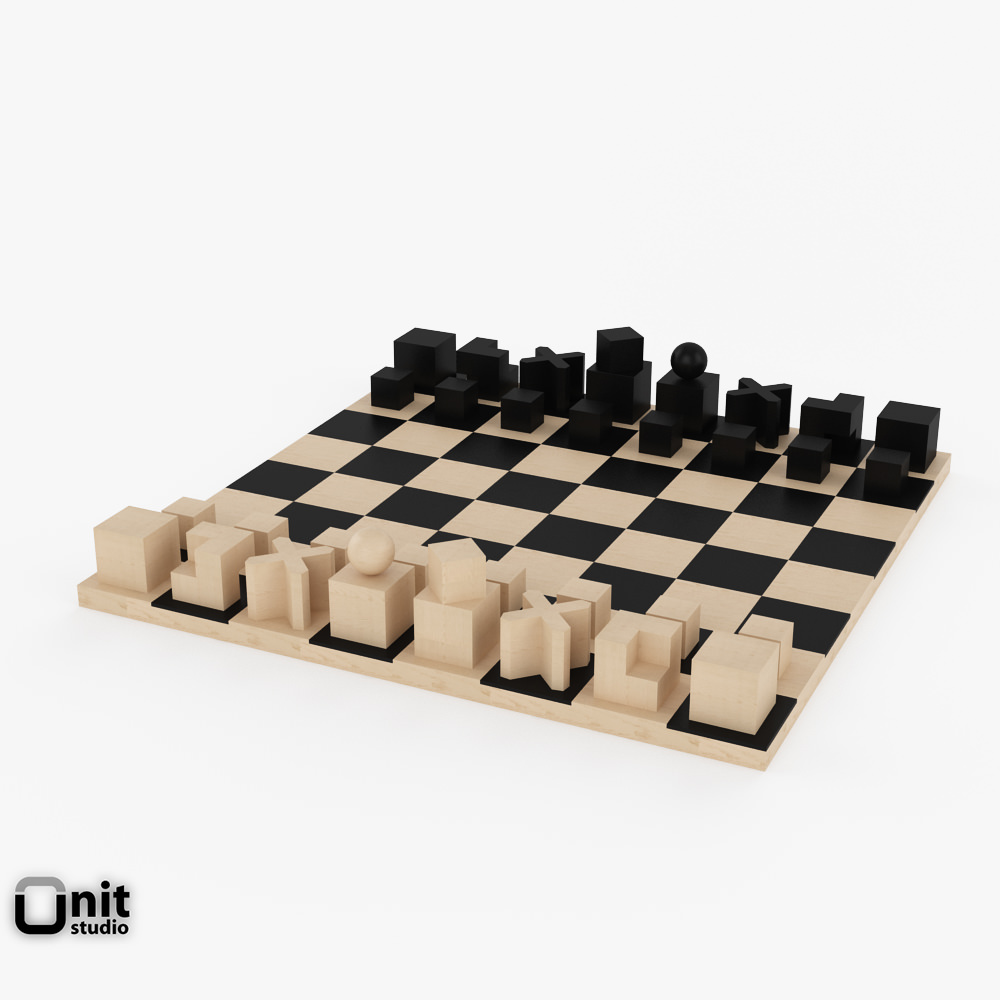 Chess game Bauhaus Schachfiguren free 3D model | CGTrader