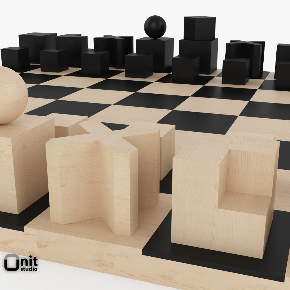 Chess game Bauhaus Schachfiguren free 3D model | CGTrader